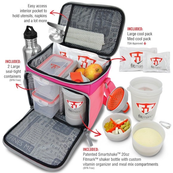 the BOX pink Fitmark Meal Prep Bags